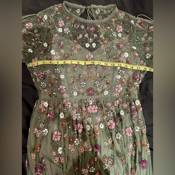 Needle & Thread | Dresses | Needle And Thread Bobbi Sage Green Floweret ...